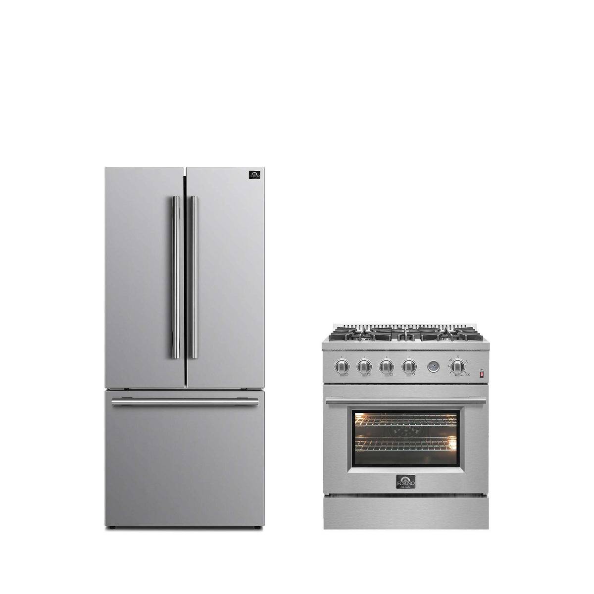 FORNO Premium 2-Piece Kitchen Bundle - Marco 30-inch Gas Range Stainle ...