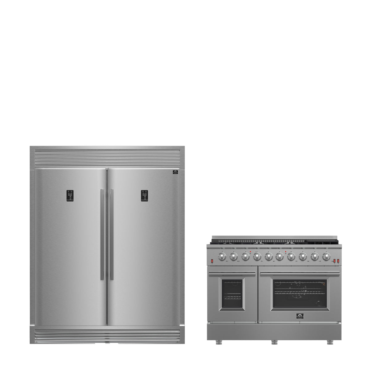 FORNO Premium 2-Piece Kitchen Bundle - Galiano 48" Gas Range, 60" Side ...