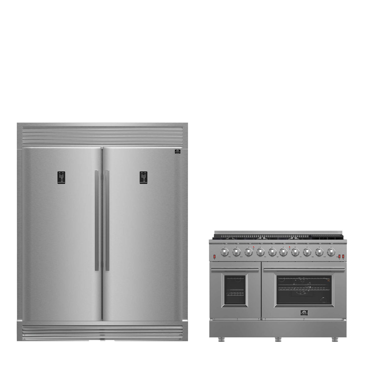 FORNO Premium 2-Piece Kitchen Bundle - Galiano 48" Stainless Steel Dua ...