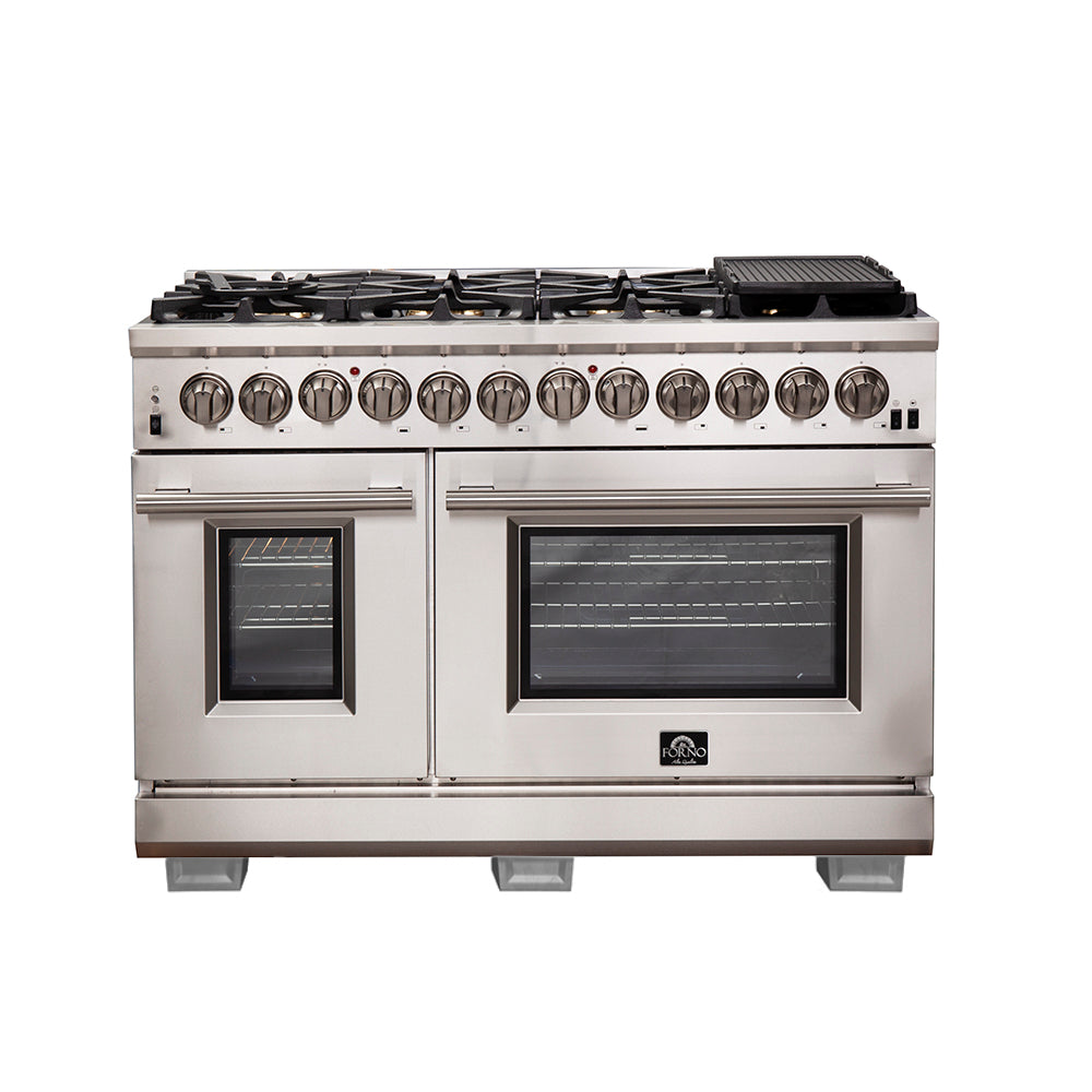 Forno Capriasca 48-Inch Freestanding Dual Fuel Range, 8 Burners, True ...