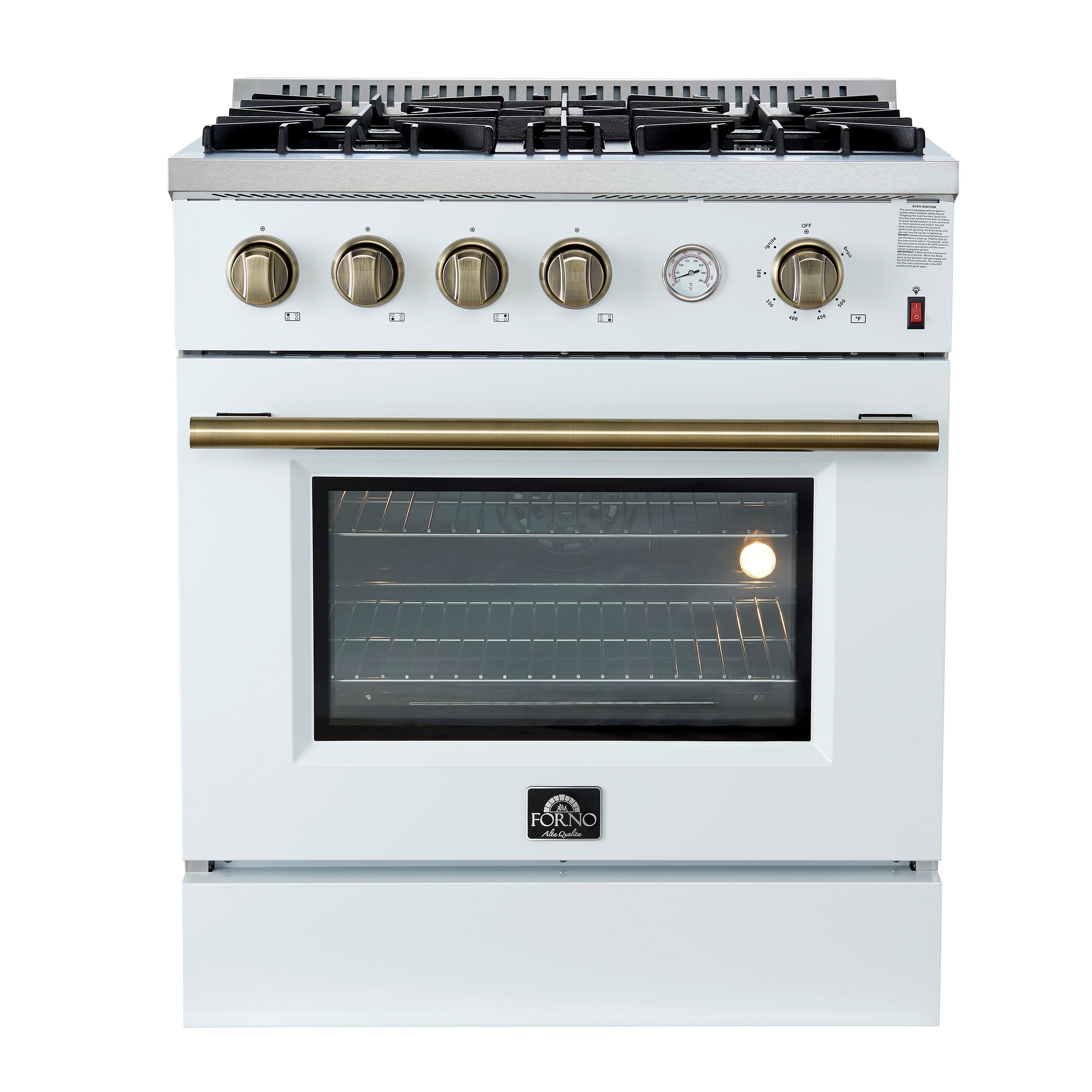 Marco 30-inch Gas Range White & Antique Brass Design, 4 Burners 37,000 ...